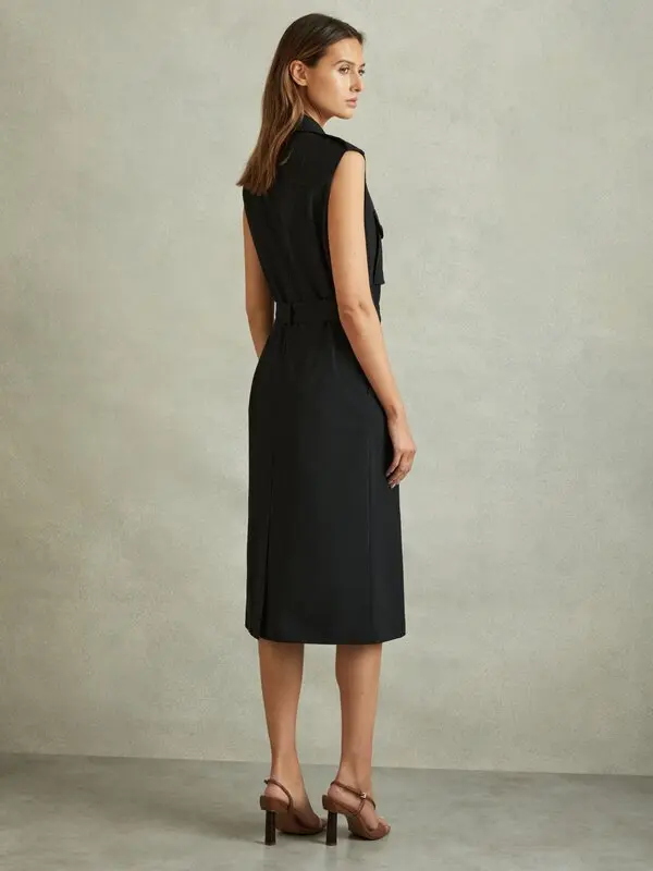 REISS Kimora Wool-blend Double-breasted Midi Dress