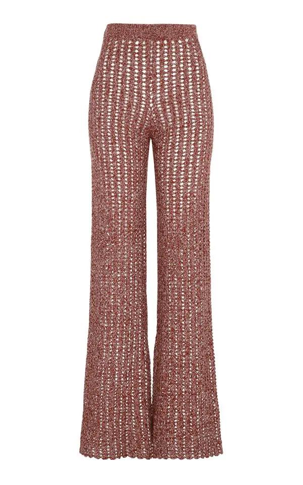 Escvdo Aija Crochet Flare Pants