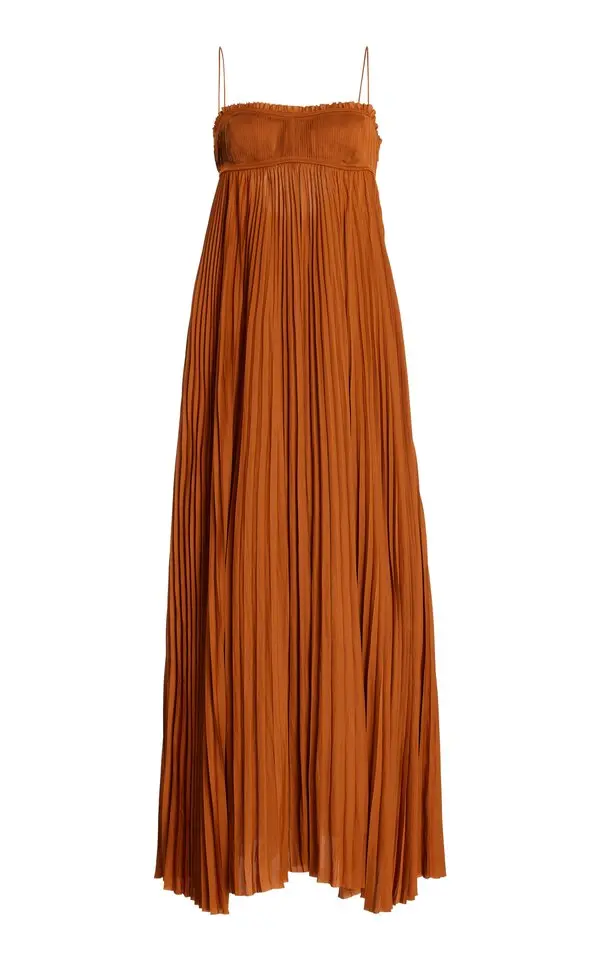 chinese dress ladies Women's Pleated Maxi Satin Dress Xs / Black