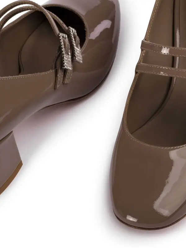 LE SILLA 50mm Danielle Patent-leather Pumps - Brown
