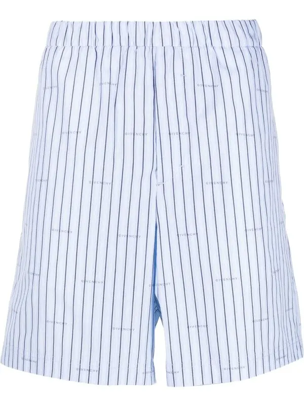 Givenchy Striped Logo Shorts - Blue