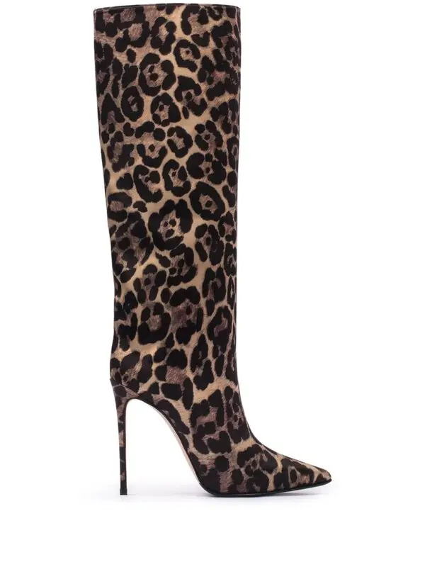 LE SILLA Eva 120mm Leopard-print Boots - Brown