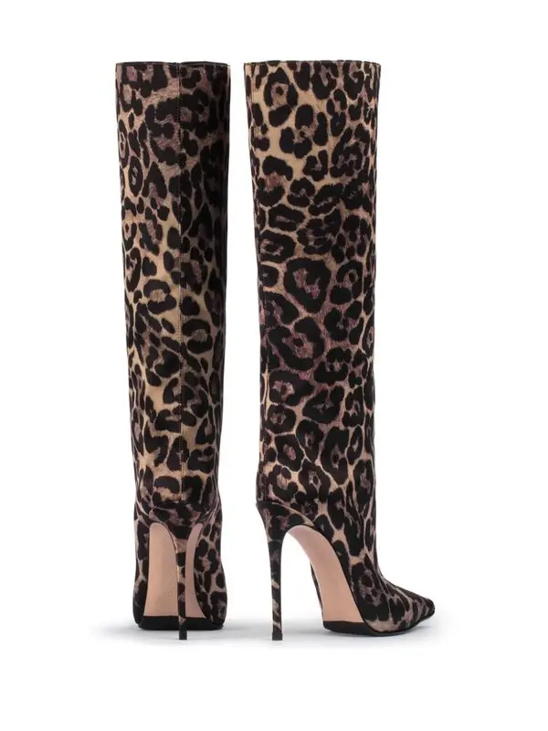 LE SILLA Eva 120mm Leopard-print Boots - Brown