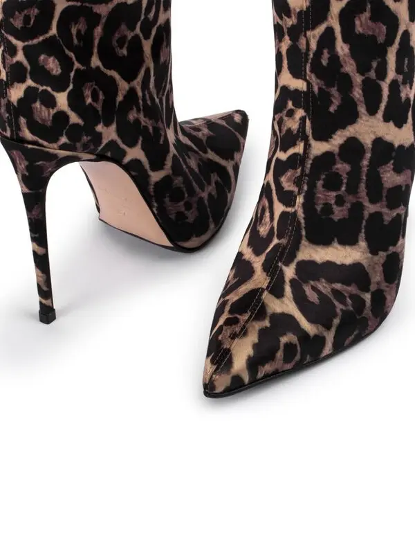 LE SILLA Eva 120mm Leopard-print Boots - Brown