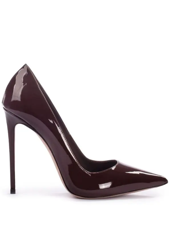 LE SILLA Eva 120mm Patent Leather Pumps - Brown