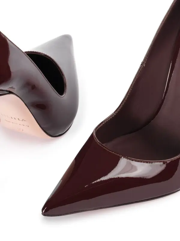 LE SILLA Eva 120mm Patent Leather Pumps - Brown