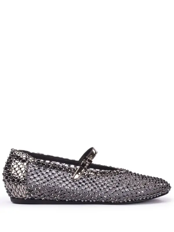 LE SILLA Gilda Crystal-embellished Ballerina Shoes - Silver