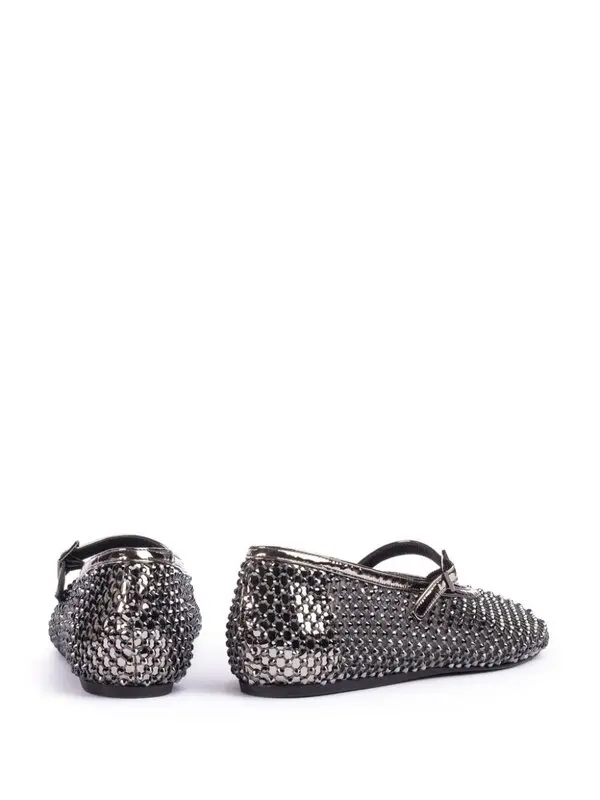 LE SILLA Gilda Crystal-embellished Ballerina Shoes - Silver