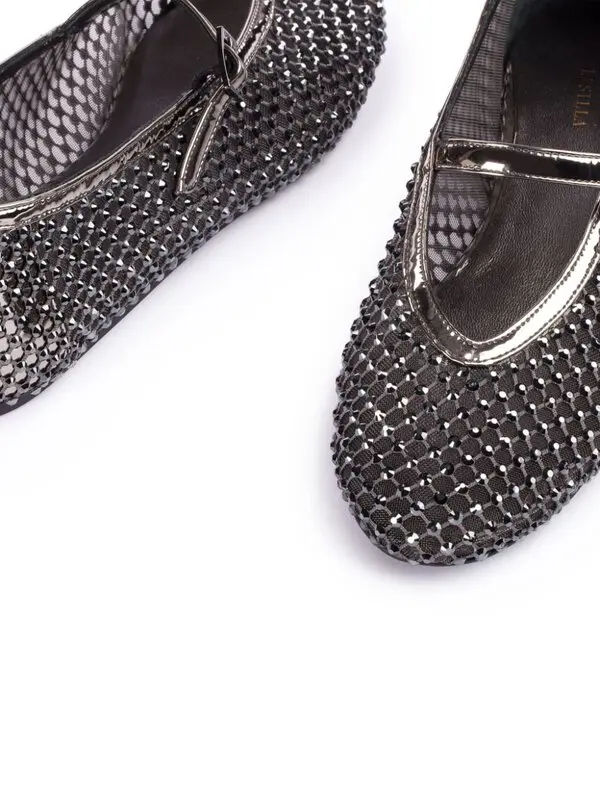 LE SILLA Gilda Crystal-embellished Ballerina Shoes - Silver