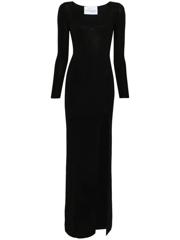 ANA RADU Knitted Maxi Dress - Black