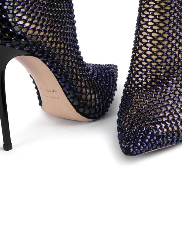 LE SILLA Gilda 120mm Mesh Ankle Boots - Blue