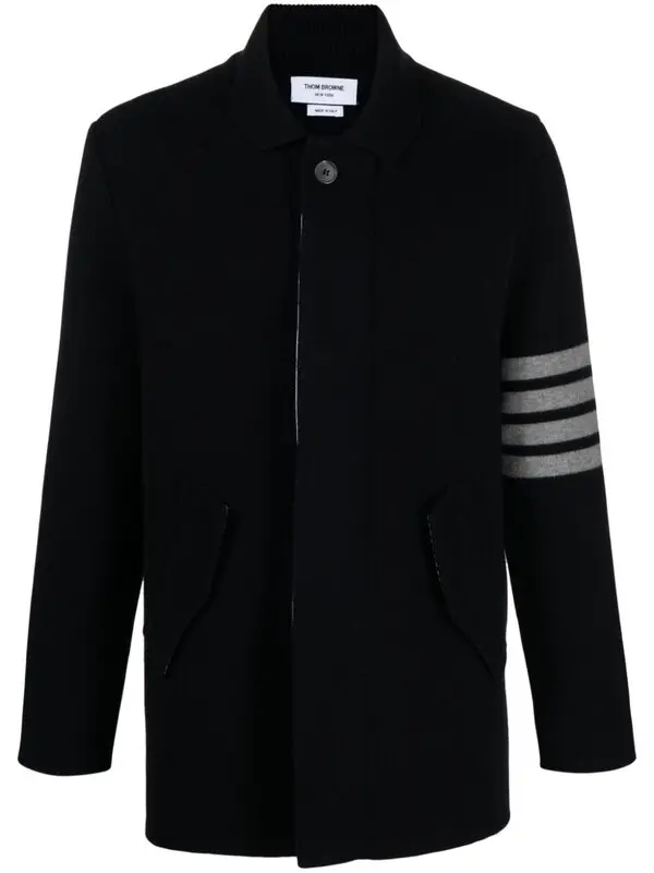 Thom Browne Stripe-detailing Wool Blend Cardigen-coat