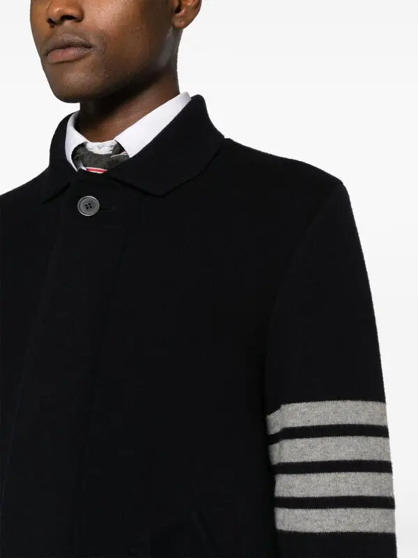 Thom Browne Stripe-detailing Wool Blend Cardigen-coat