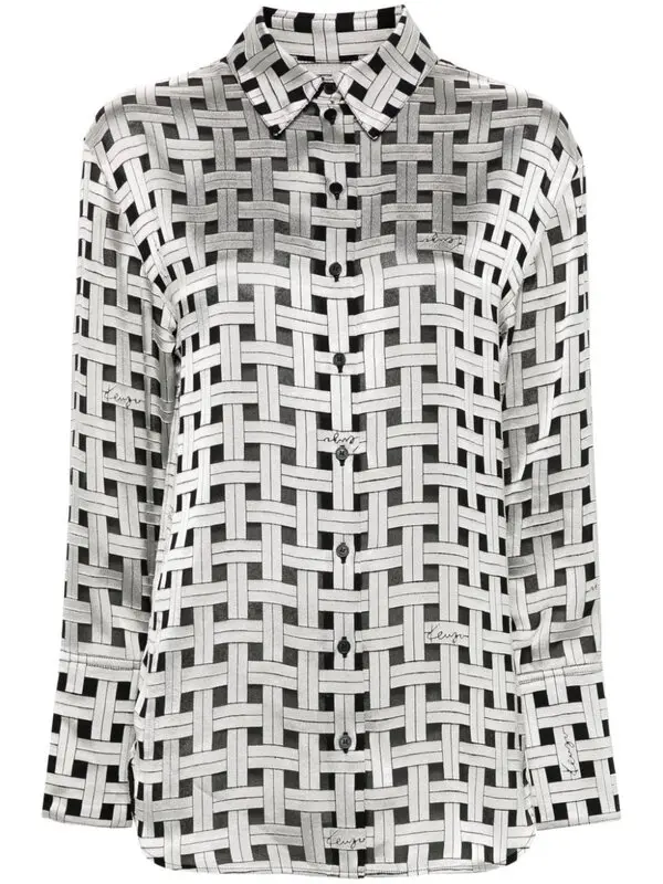 Kenzo Weave-print Satin Shirt