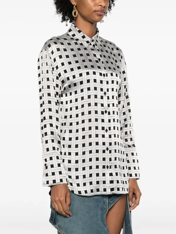 Kenzo Weave-print Satin Shirt