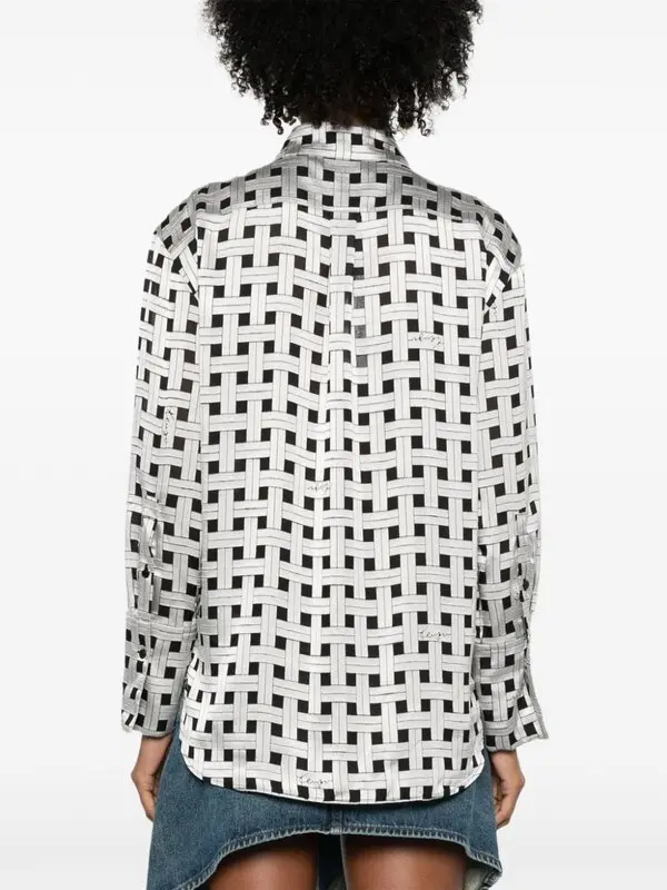 Kenzo Weave-print Satin Shirt