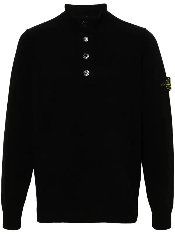 Stone Island Compass Badge High-neck Jumper - Black