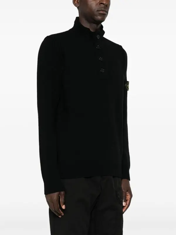 Stone Island Compass Badge High-neck Jumper - Black