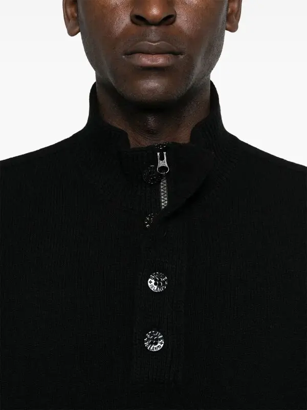 Stone Island Compass Badge High-neck Jumper - Black