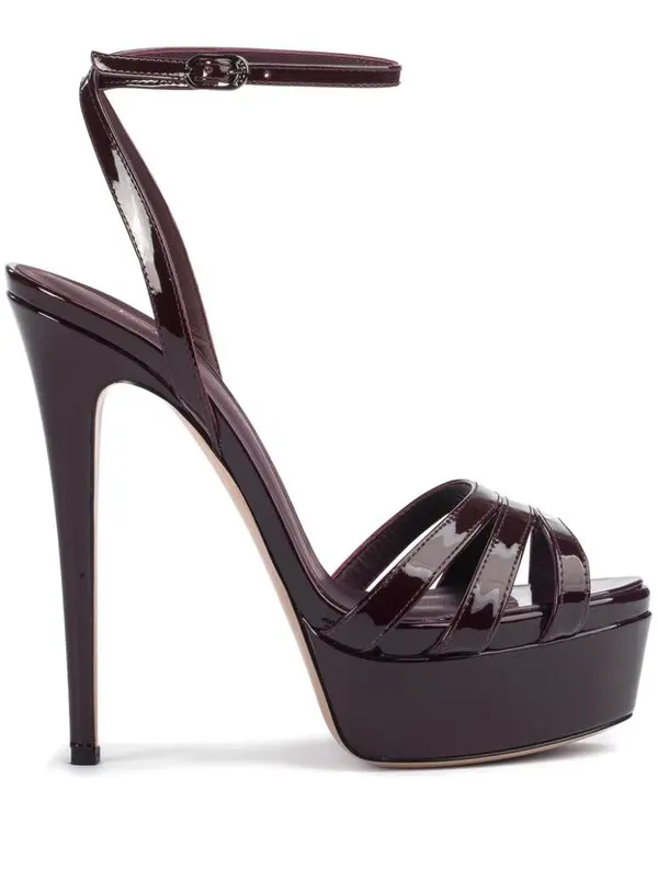 LE SILLA 140mm Lola Patent-leather Sandals - Red
