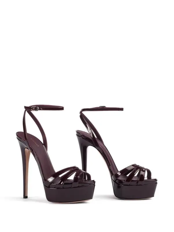 LE SILLA 140mm Lola Patent-leather Sandals - Red