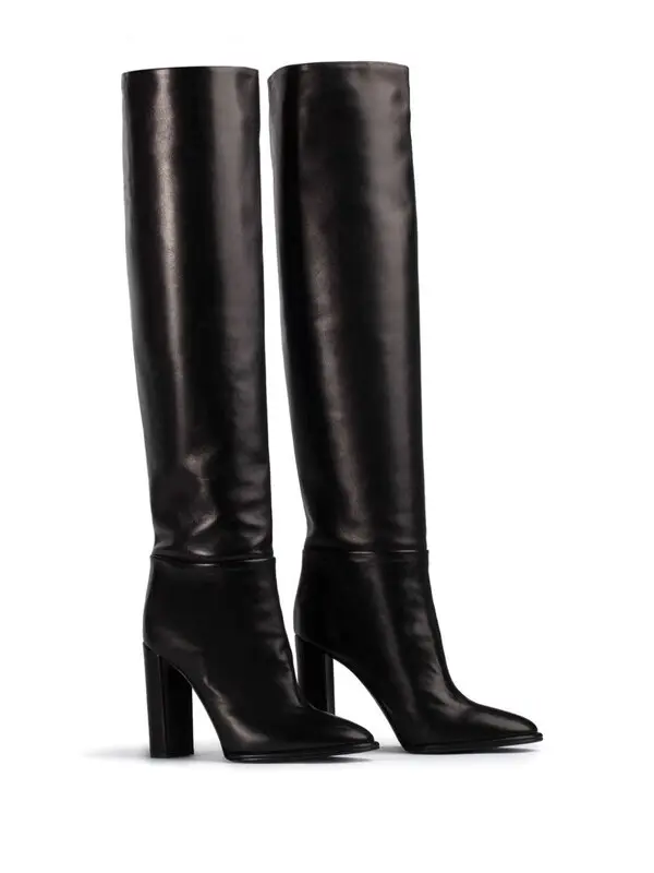 LE SILLA 110mm Elsa Block-heel Leather Boots - Black