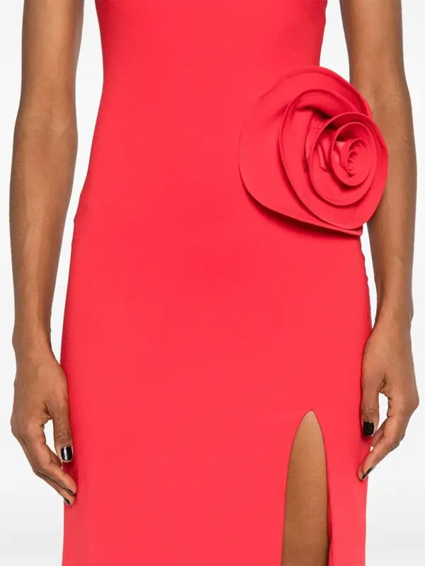 ANA RADU One-shoulder Floral Appliqué Dress