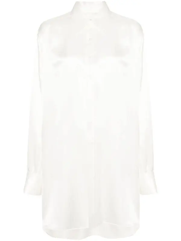 MAISON MARGIELA Silk Satin Shirt - White