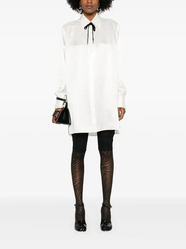 MAISON MARGIELA Silk Satin Shirt - White