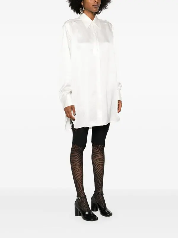 MAISON MARGIELA Silk Satin Shirt - White
