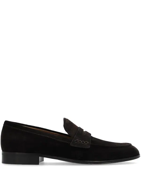 GIANVITO ROSSI George Penny-slot Suede Loafers - Brown