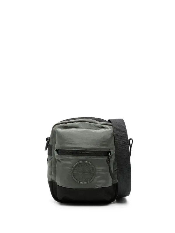 Stone Island Compass-motif Messenger Bag - Green