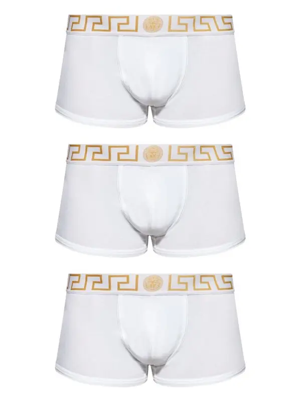 Versace Greca Stretch-cotton Boxers - White