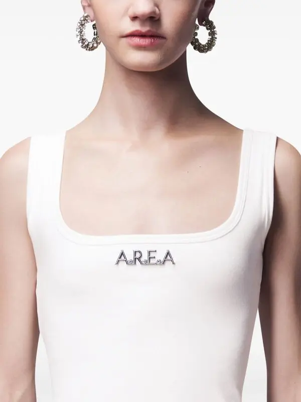 AREA Small Crystal Hoop Earrings