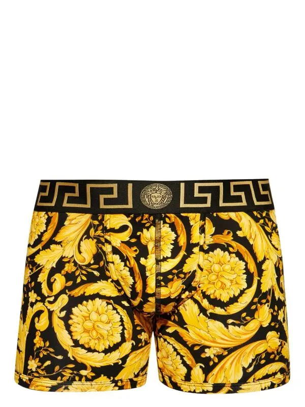 Versace Barocco Stretch-cotton Boxers - Black