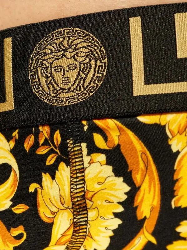 Versace Barocco Stretch-cotton Boxers - Black