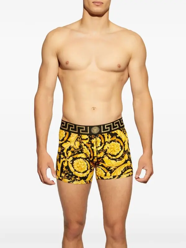Versace Barocco Stretch-cotton Boxers - Black