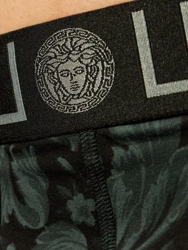 Versace Barocco Stretch-cotton Boxers - Black