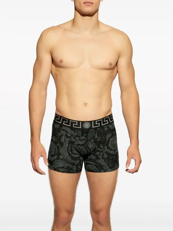 Versace Barocco Stretch-cotton Boxers - Black