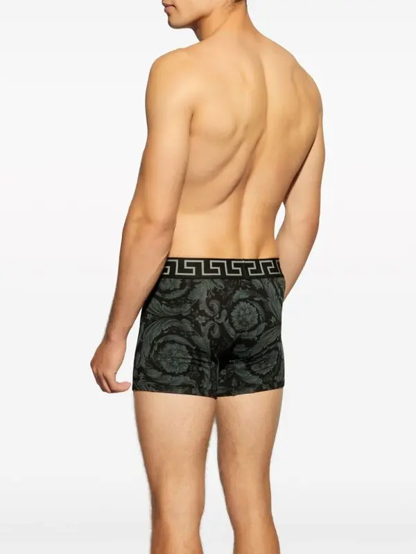 Versace Barocco Stretch-cotton Boxers - Black