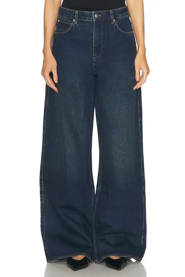 SIR. Stella Wide Leg In Denim-dark