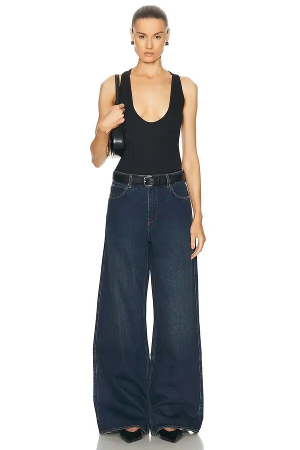 SIR. Stella Wide Leg In Denim-dark