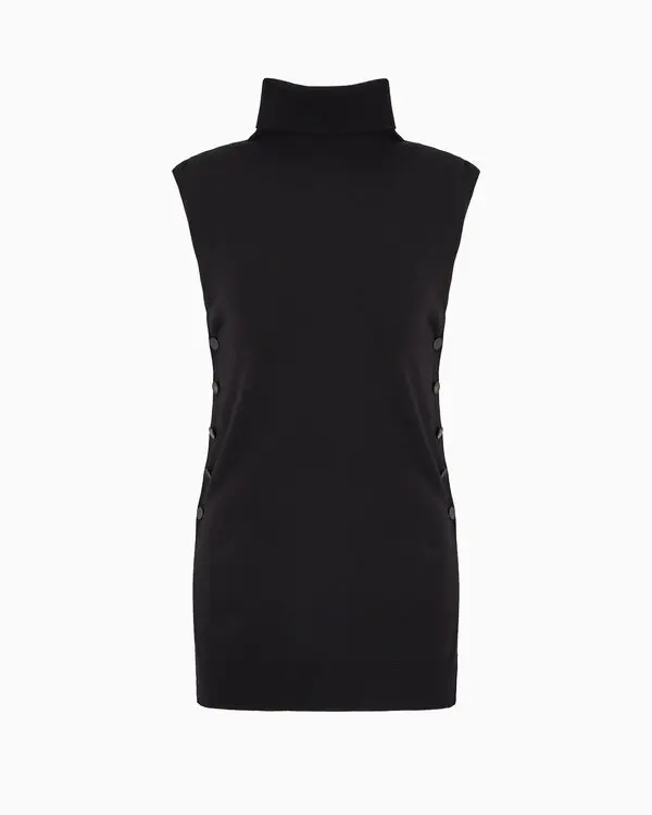 Giorgio Armani Virgin Wool Mock-neck Top