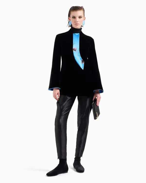 Giorgio Armani Virgin Wool Mock-neck Top