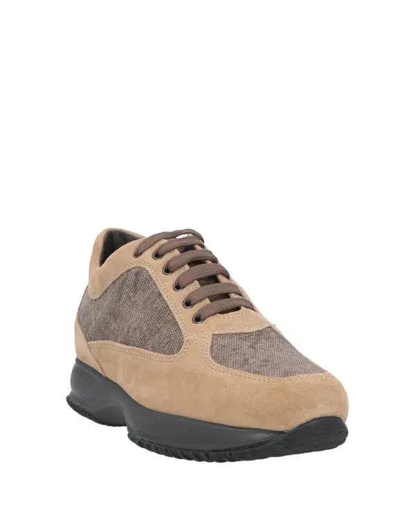 Hogan Leather And Textile Sneakers - Beige