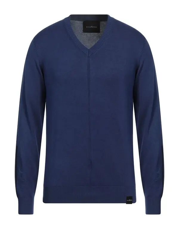 John Richmond Knitted V-neck Sweater - Blue