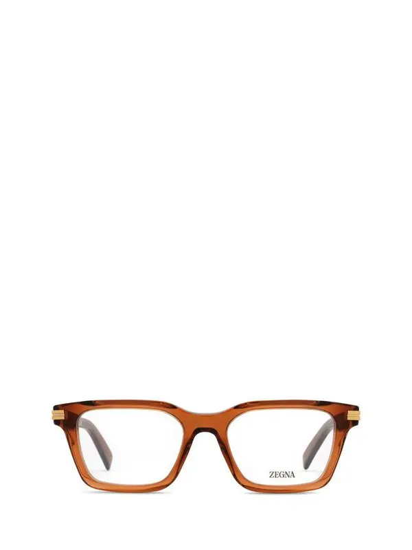 Zegna Squarish Eyeglasses - Shiny Dark Brown