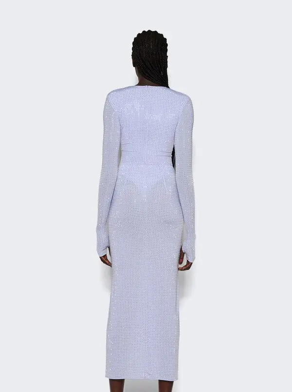 alex perry long sleeve dress Alex Perry Plunging Draped Long-Sleeve Velvet Midi Dress