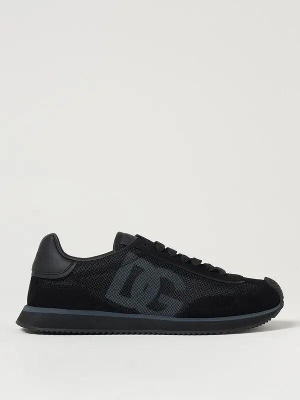 Dolce & Gabbana Dg Cushion Low Top Leather And Mesh Sneakers - Black
