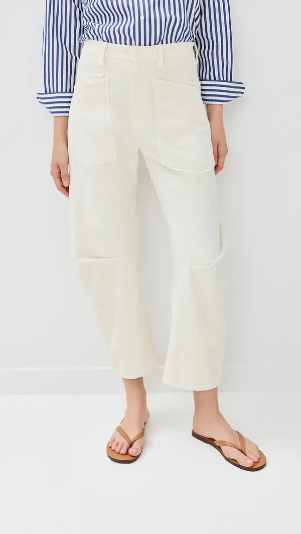 NILI LOTAN Shon Corduroy Wide Leg Pants - Stone